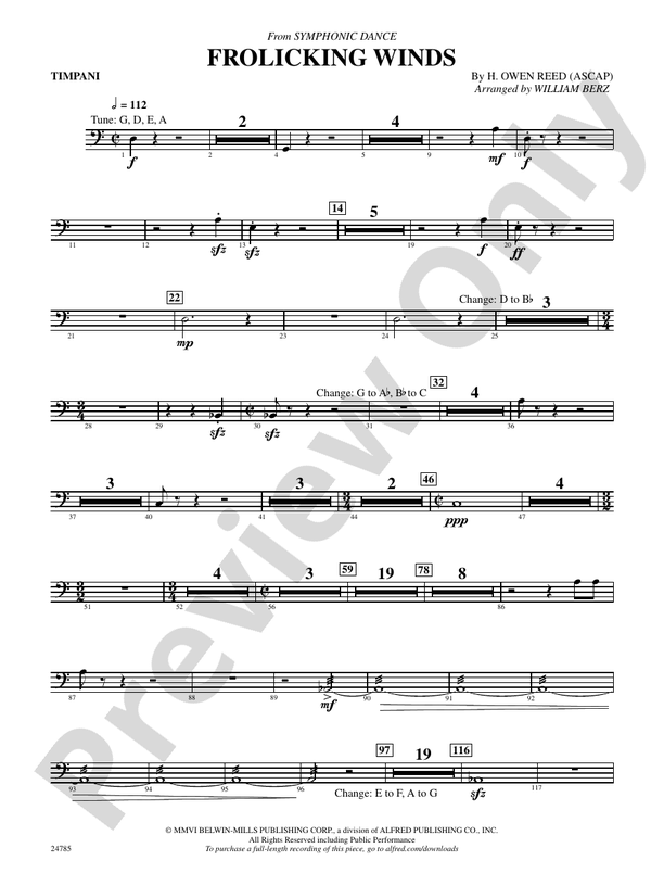 Frolicking Winds (from Symphonic Dance): Timpani: Timpani Part ...