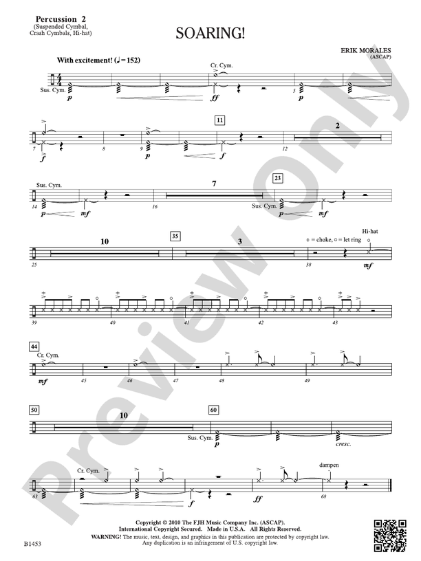 Soaring!: Percussion 2: Percussion 2 Part: Erik Morales - Digital Sheet Music Download