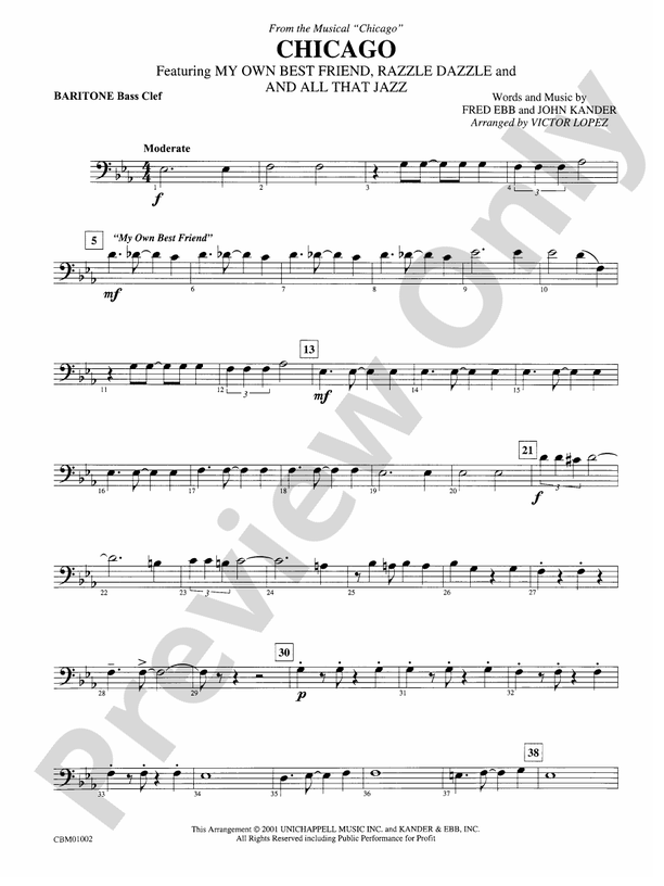 Chicago! (from the Musical Chicago!): Baritone B.C.: Baritone B.C. Part ...