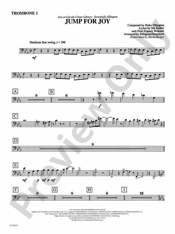 Jump for Joy: 1st Trombone: 1st Trombone Part - Digital Sheet Music ...