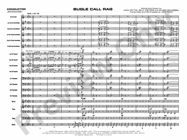Bugle Call Rag: Score: Jazz Ensemble Score - Digital Sheet Music Download