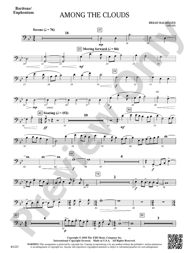 Among the Clouds: Baritone/Euphonium: Baritone/Euphonium Part: Brian Balmages - Digital Sheet ...