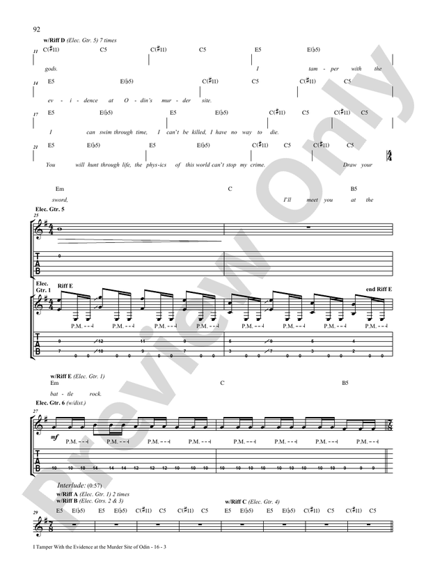 I Tamper With the Evidence at the Murder Site of Odin: Guitar: Dethklok ...