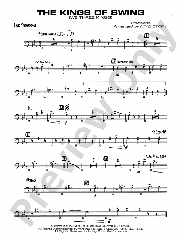 The Kings of Swing (We Three Kings): 2nd Trombone: 2nd Trombone Part ...