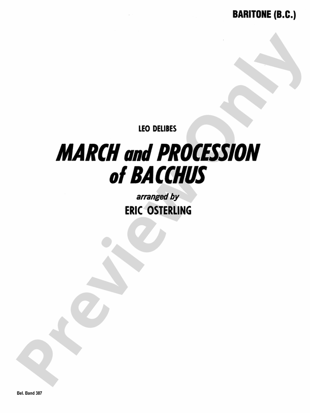 March and Procession of Bacchus: Baritone B.C.: Baritone B.C. Part ...