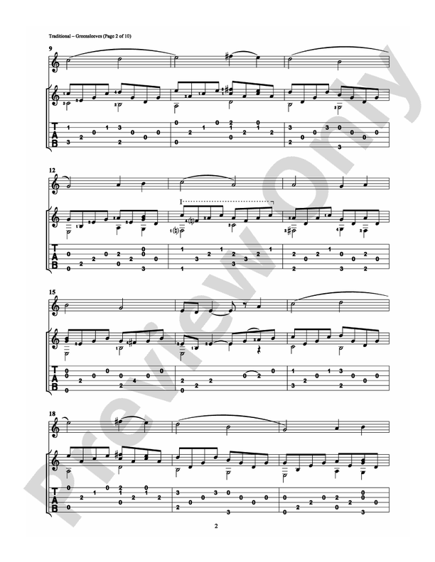 Greensleeves: Guitar TAB: Mason Williams - Digital Sheet Music Download
