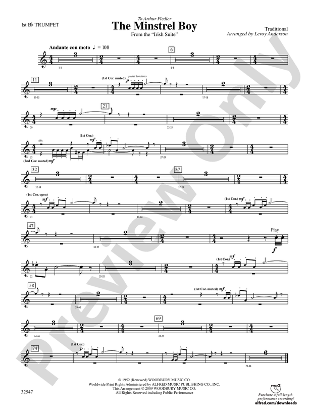 The Minstrel Boy (from the Irish Suite): 1st B-flat Trumpet: 1st B-flat ...