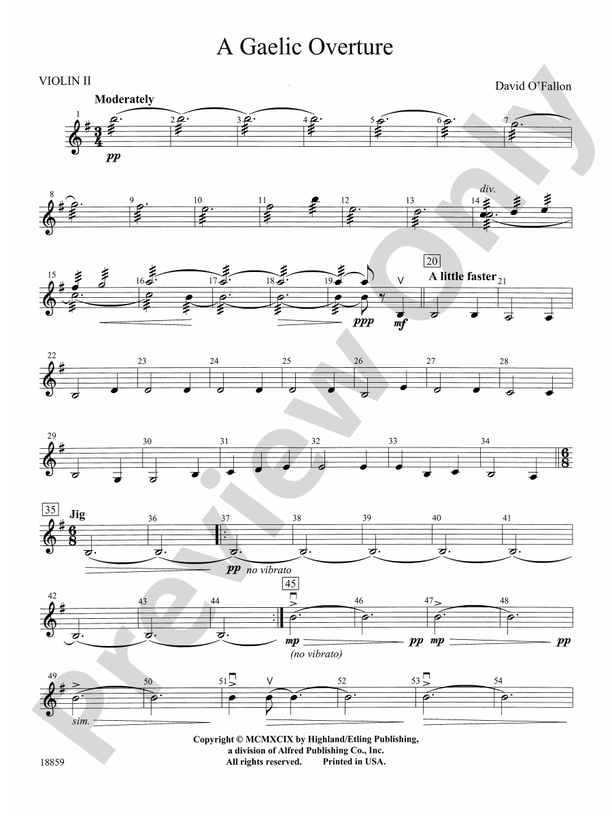 A Gaelic Overture: 2nd Violin: 2nd Violin Part - Digital Sheet Music ...