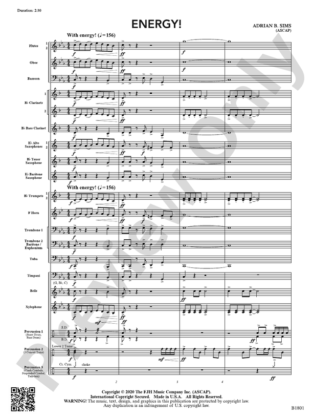 Energy!: Score: Concert Band Score: Adrian B. Sims - Digital Sheet ...