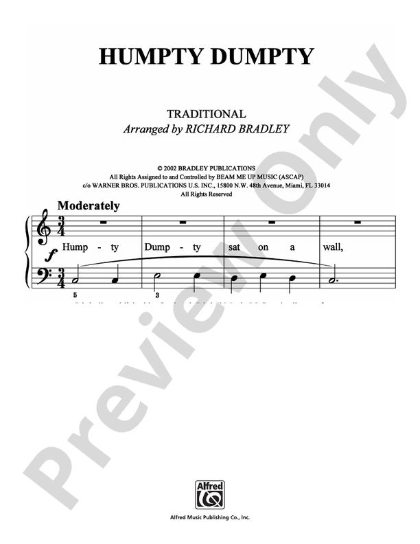 Humpty Dumpty: Easy Piano: Traditional - Digital Sheet Music Download