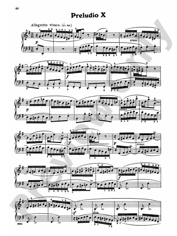 Bach: The Well-Tempered Clavier (Volume II) (Ed. Carl Czerny): 10. Prelude and Fugue Part ...