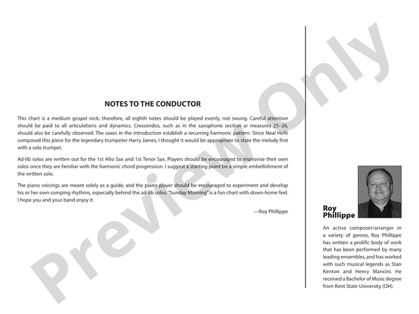 Sunday Morning: Jazz Ensemble Conductor Score & Parts: Neal Hefti ...