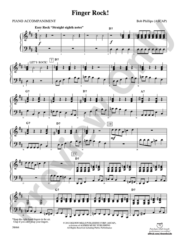 Finger Rock!: Piano Accompaniment: Piano Accompaniment Part - Digital ...