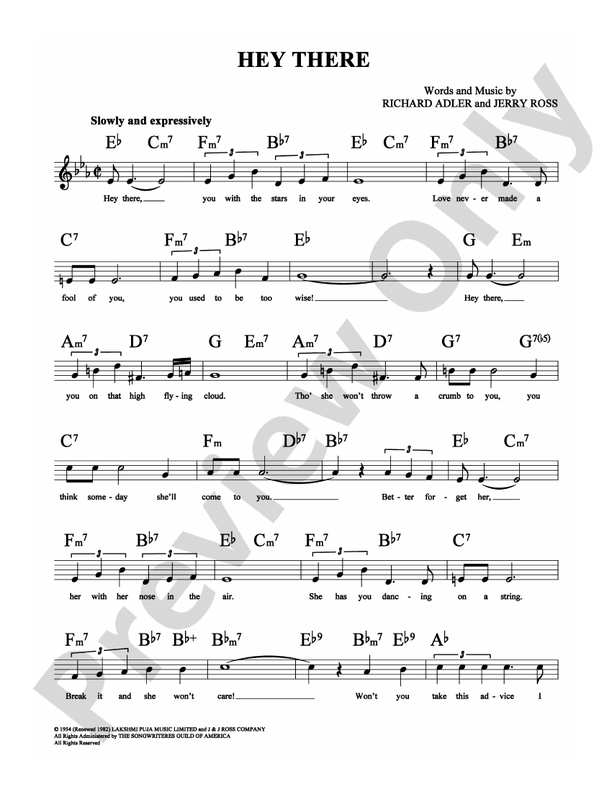 Hey There: Lead Sheet: Jerry Ross - Digital Sheet Music Download