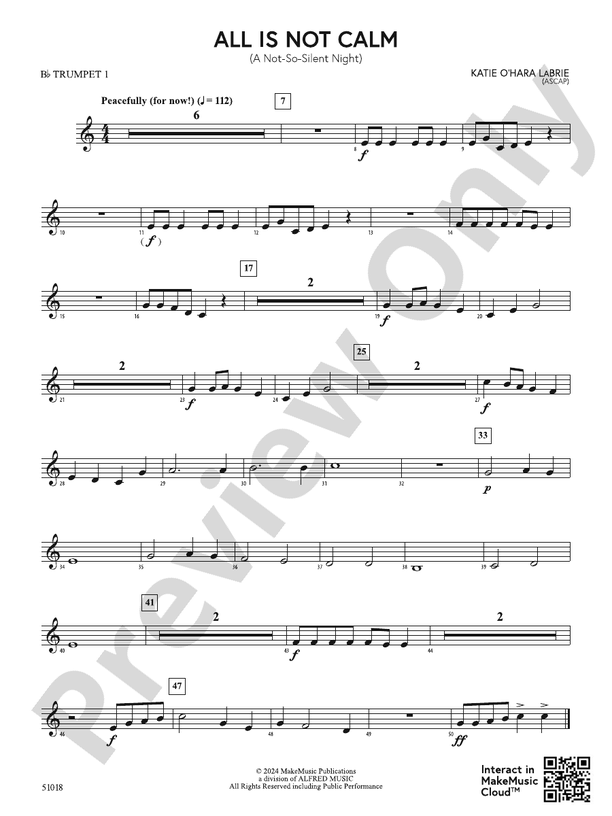 All is NOT Calm: 1st B-flat Trumpet: 1st B-flat Trumpet Part - Digital ...
