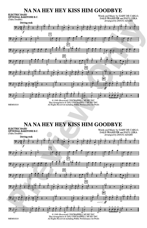 Na Na Hey Hey Kiss Him Goodbye: Electric Bass: Electric Bass Part ...