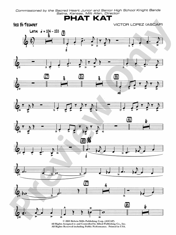 Phat Kat: 3rd B-flat Trumpet: 3rd B-flat Trumpet Part - Digital Sheet ...