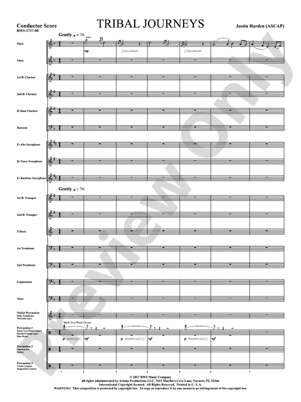 Tribal Journeys: Concert Band Conductor Score & Parts: Justin Harden ...