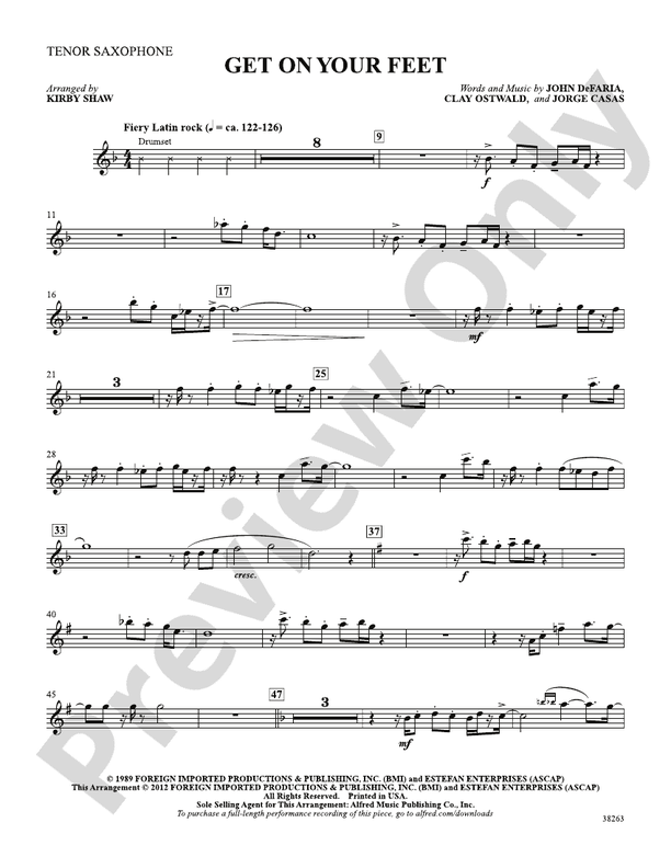 Get On Your Feet: B-flat Tenor Saxophone: B-flat Tenor Saxophone Part ...