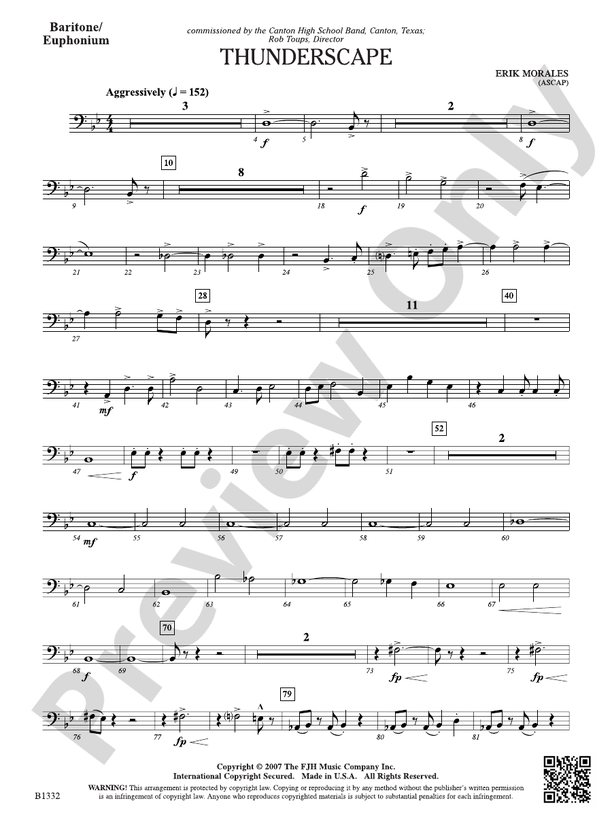Thunderscape: Baritone/Euphonium: Baritone/Euphonium Part: Erik Morales - Digital Sheet Music ...
