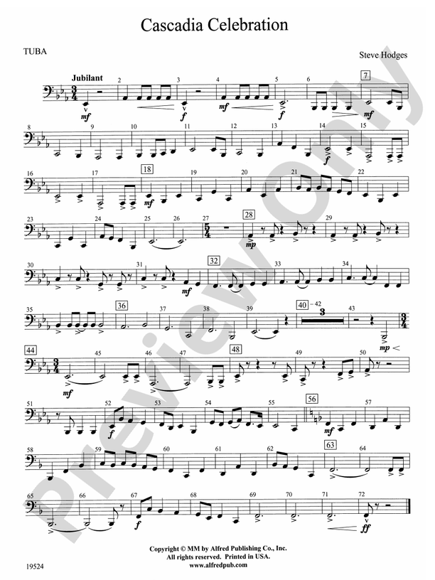 Cascadia Celebration: Tuba: Tuba Part - Digital Sheet Music Download