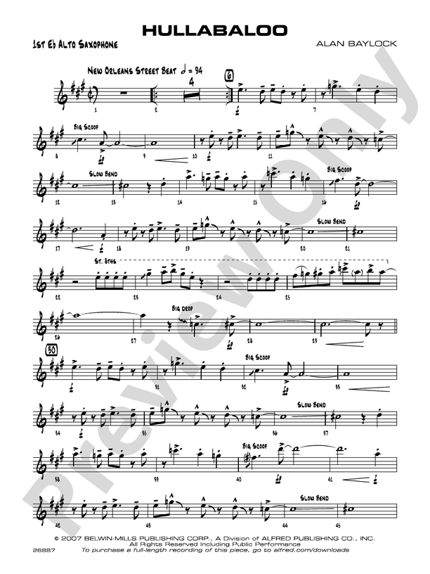 Hullabaloo: E-flat Alto Saxophone: E-flat Alto Saxophone Part - Digital ...