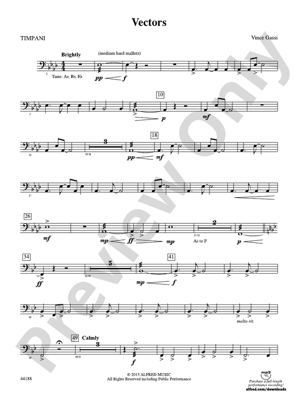 Vectors: Timpani: Timpani Part - Digital Sheet Music Download