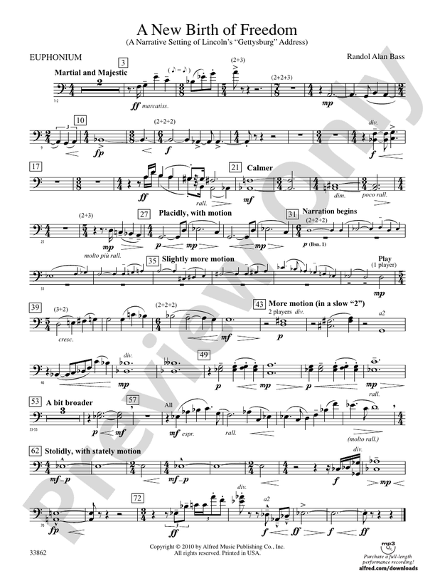 A New Birth of Freedom: Baritone B.C.: Baritone B.C. Part - Digital ...