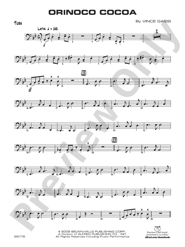 Orinoco Cocoa: Tuba: Tuba Part - Digital Sheet Music Download