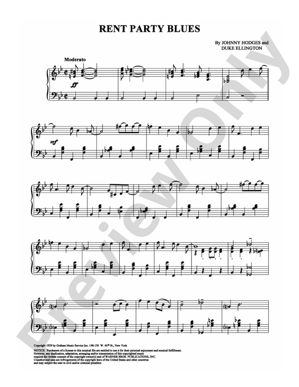Rent Party Blues: Piano: Duke Ellington - Digital Sheet Music Download