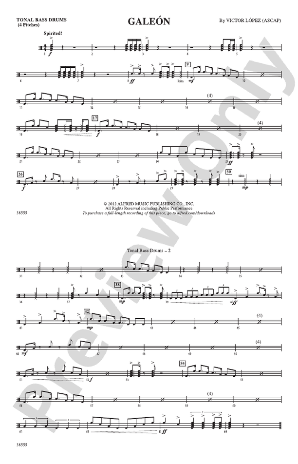 Galeón: Tonal Bass Drum: Tonal Bass Drum Part - Digital Sheet Music ...