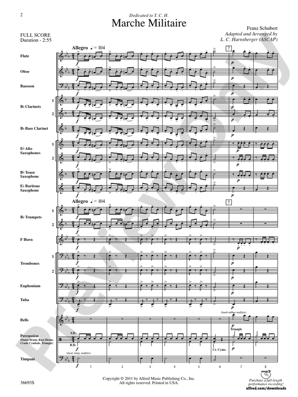 Marche Militaire: Score: Concert Band Score - Digital Sheet Music Download