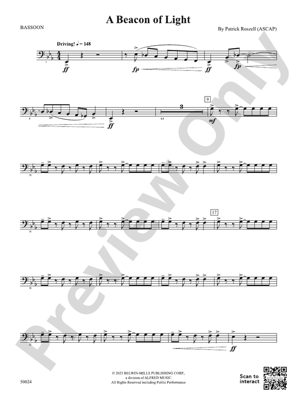 A Beacon of Light: Bassoon: Bassoon Part - Digital Sheet Music Download