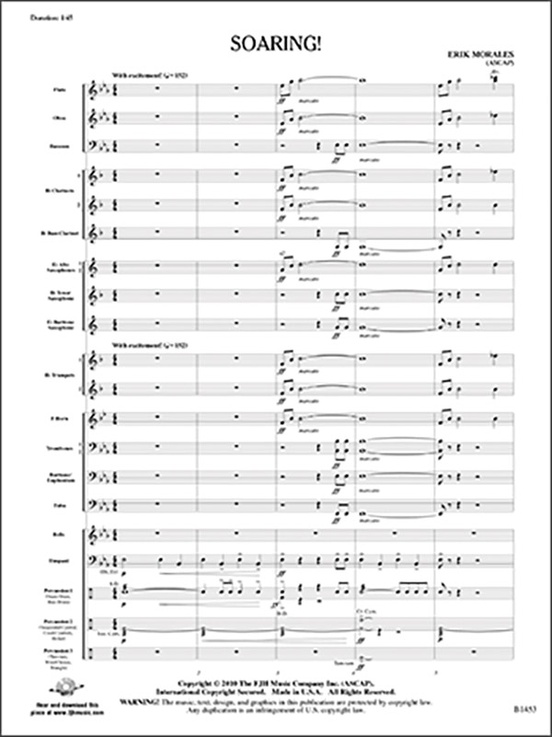Soaring!: Concert Band Conductor Score & Parts: Erik Morales | Sheet Music