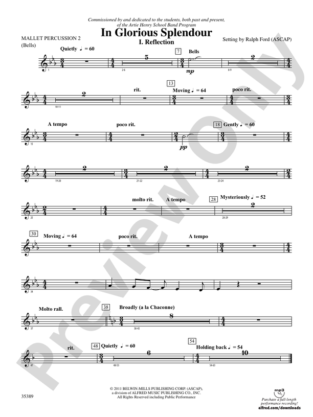In Glorious Splendour: 2nd Mallet Percussion: 2nd Mallet Percussion Part - Digital Sheet Music ...