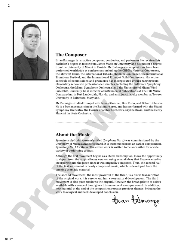 Symphonic Episodes: Score: Concert Band Score: Brian Balmages - Digital ...