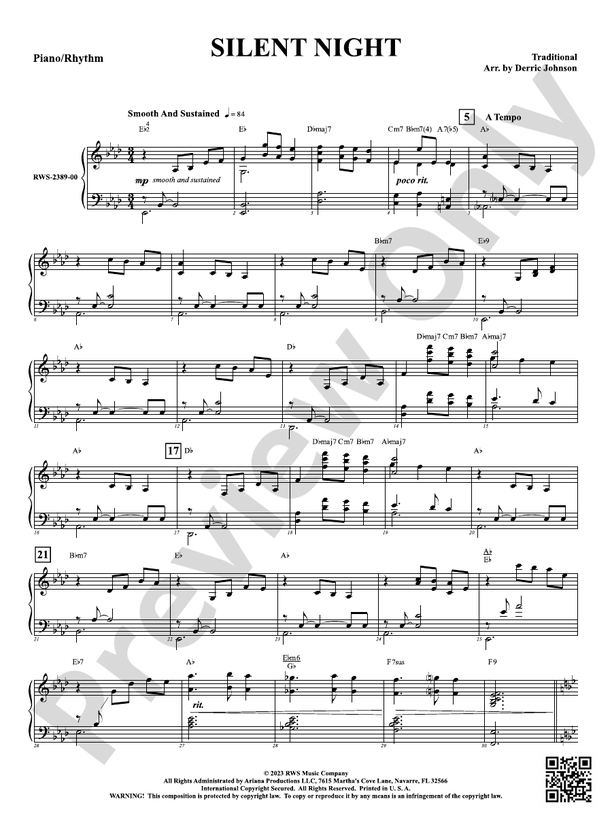 Silent Night: Piano Accompaniment: Piano Accompaniment Part - Digital ...