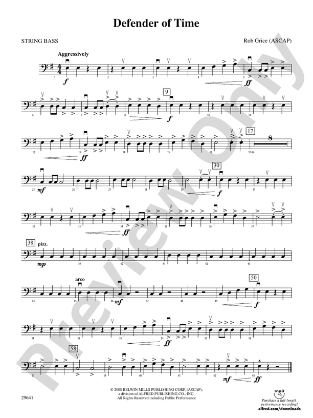 Defender of Time: String Bass: String Bass Part - Digital Sheet Music ...