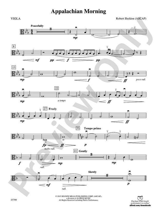 Appalachian Morning: Viola: Viola Part - Digital Sheet Music Download