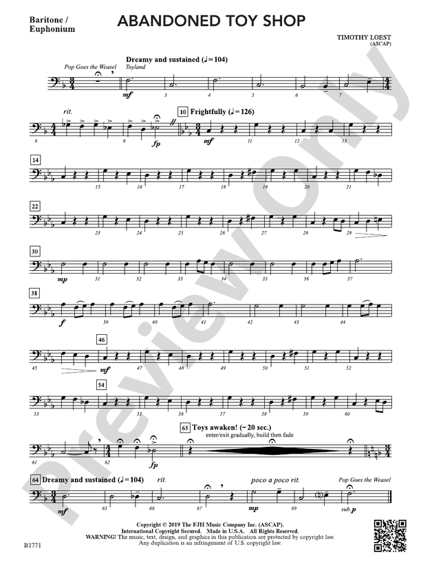 Abandoned Toy Shop: Baritone / Euphonium: Baritone / Euphonium Part ...