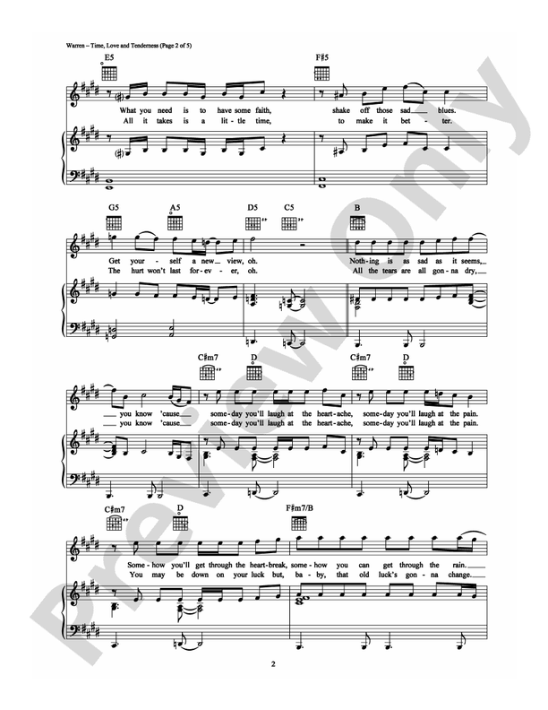 Time, Love and Tenderness: Piano/Vocal/Chords: Michael Bolton - Digital ...