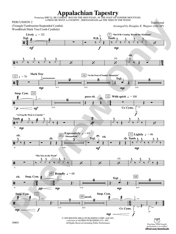 Appalachian Tapestry: 2nd Percussion: 2nd Percussion Part - Digital ...
