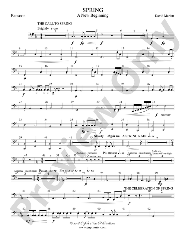 Spring (A New Beginning): Bassoon: Bassoon Part - Digital Sheet Music ...