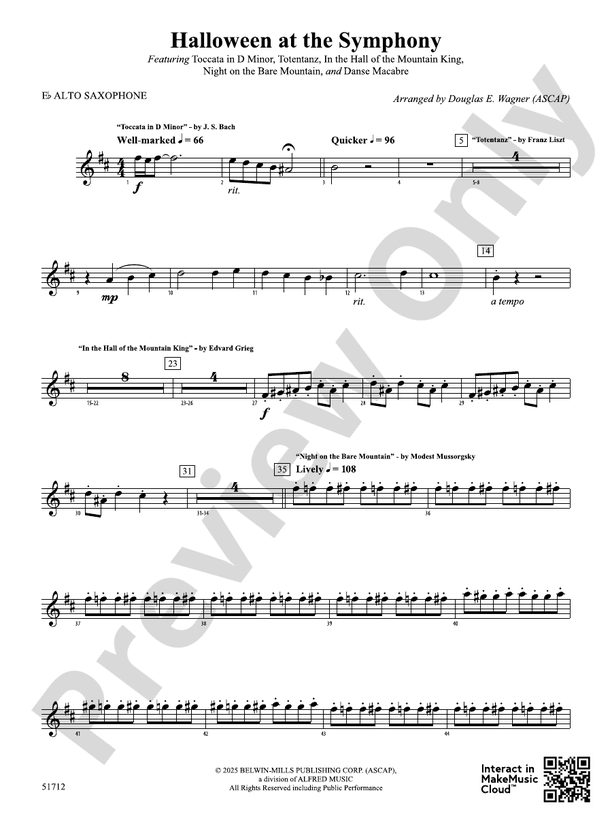 Halloween at the Symphony: E-flat Alto Saxophone: E-flat Alto Saxophone Part - Digital Sheet ...