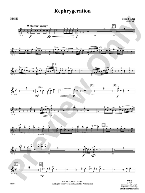 Rephrygeration: Oboe: Oboe Part - Digital Sheet Music Download