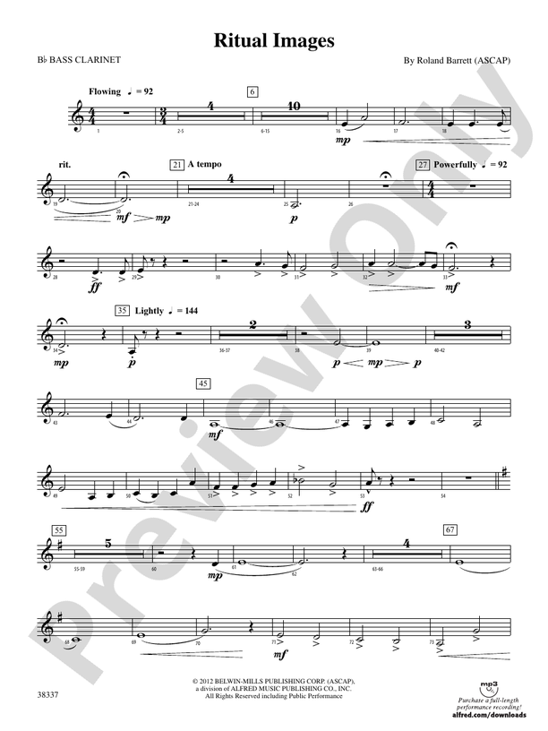 Ritual Images: B-flat Bass Clarinet: B-flat Bass Clarinet Part ...