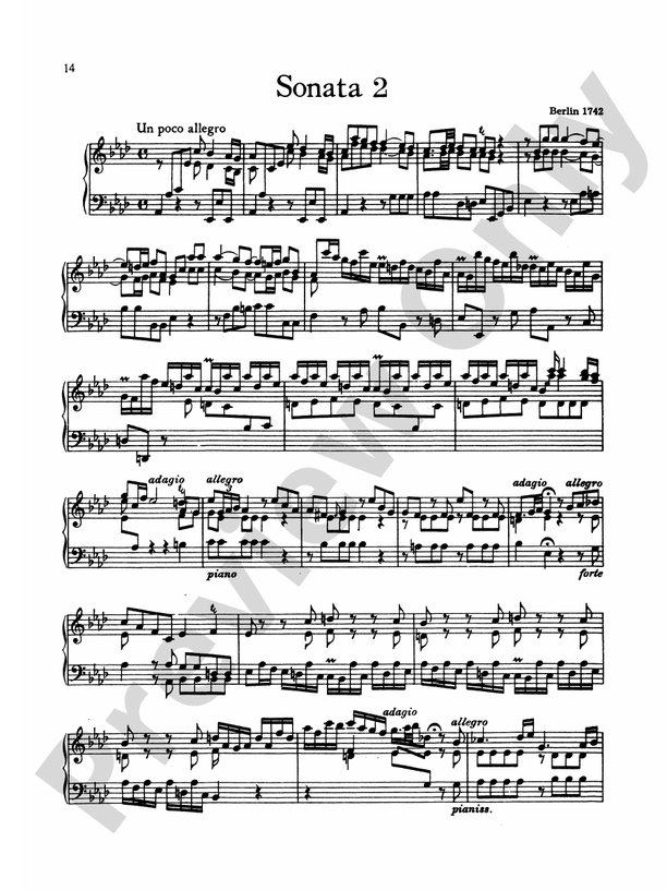 Bach: The Württenburg Sonatas (Complete): Sonata in A flat Minor Part - Digital Sheet Music Download