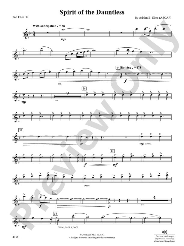 Spirit of the Dauntless: 2nd Flute: 2nd Flute Part - Digital Sheet ...