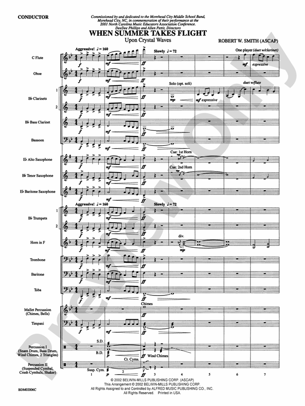 When Summer Takes Flight: Score: Concert Band Score - Digital Sheet ...