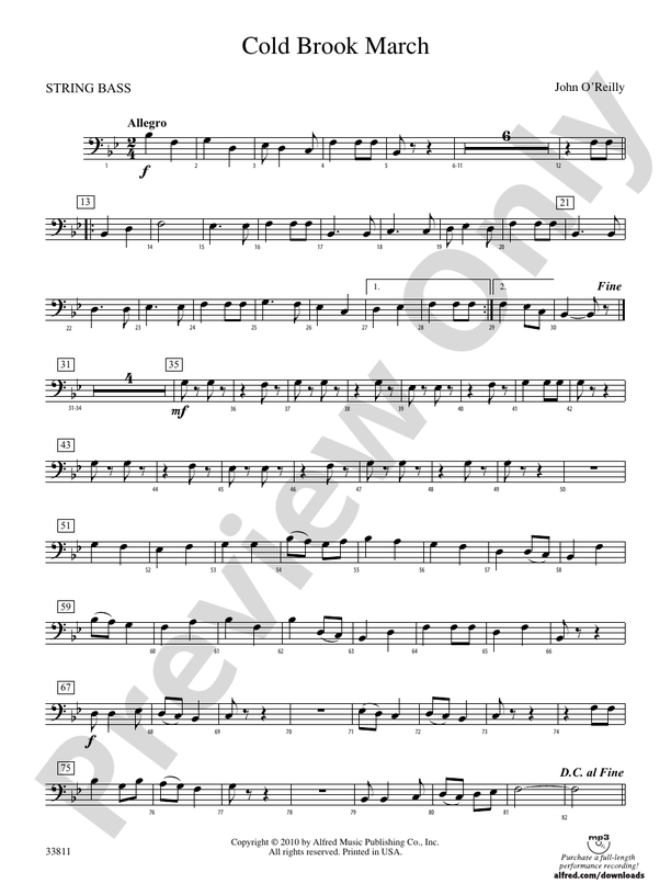 Cold Brook March: (wp) String Bass: (wp) String Bass World Part ...